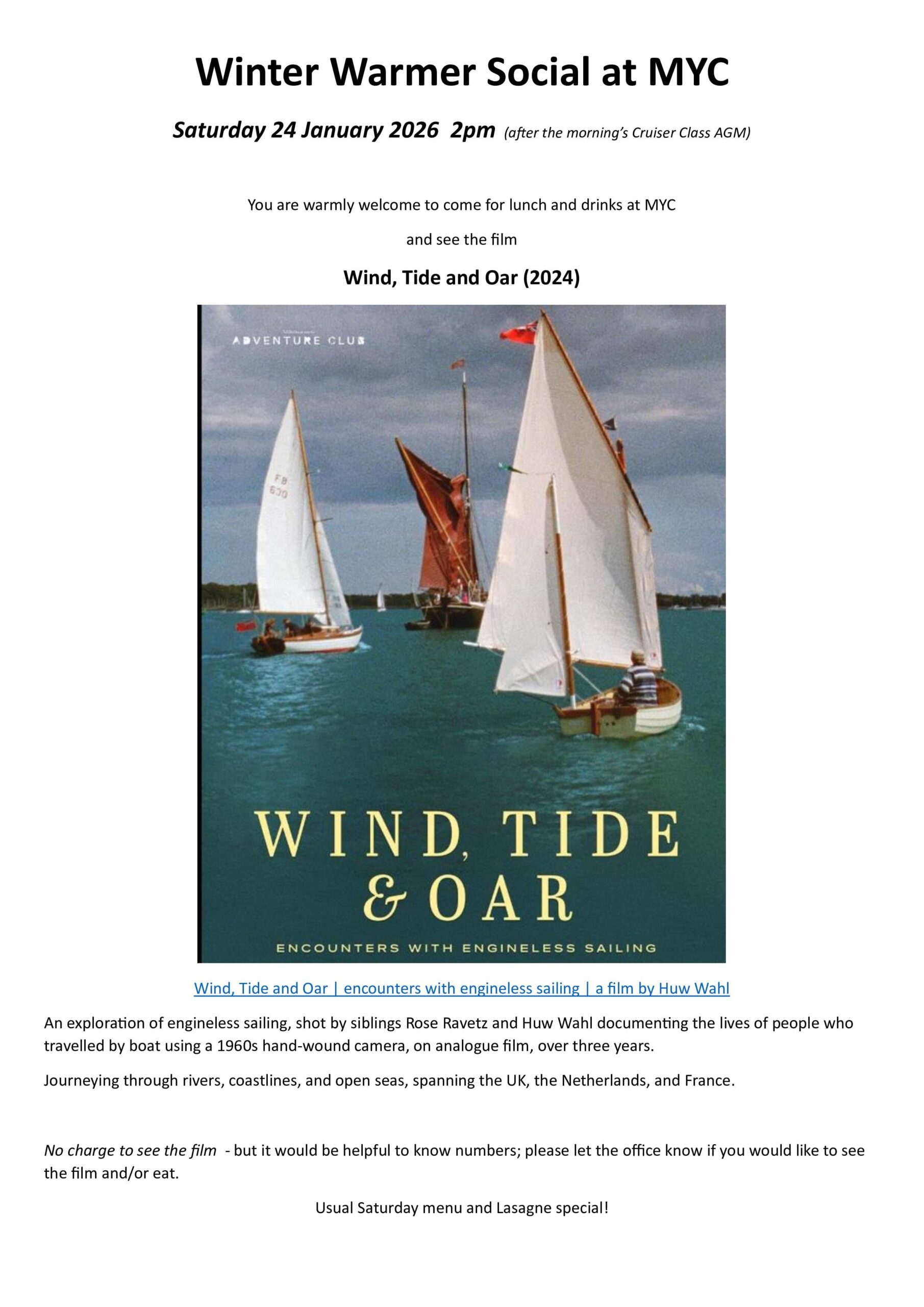 Wind, Tide & Oar (2024) Free event (members only) - Medway Yacht Club